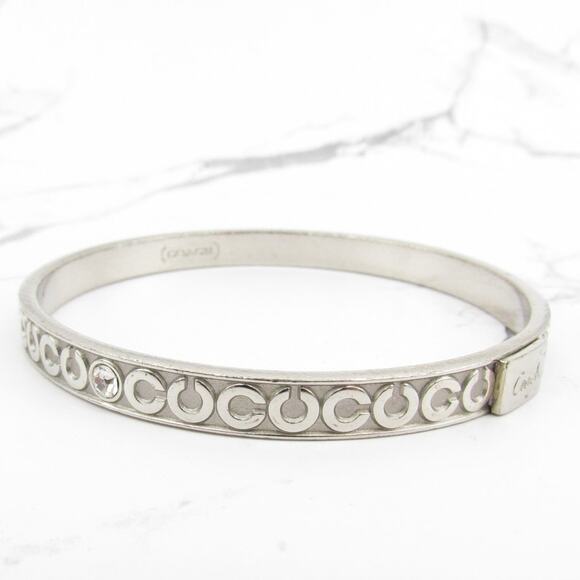 Coach | Jewelry | Coach Silver Bracelet With Crystal Accents | Poshmark